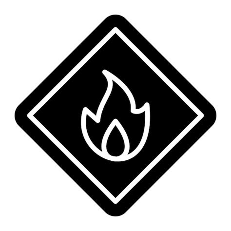 Premium Vector Flammable Glyph Solid Black Illustration