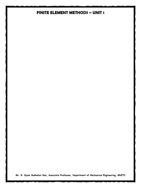 Fem Unit 1 Essay Questions And Answers Pdf Finite Element Method