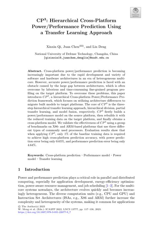 Pdf Cp 3 Hierarchical Cross Platform Powerperformance