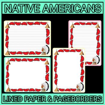 Native Americans Lined Paper And Pageborders By Teachers Haven Us