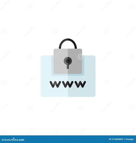 Secure Web Navigation Security Padlock Internet Concept Flat Color Icon Commerce Vector