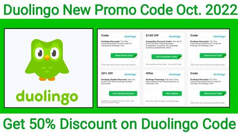 Duolingo Promo Codes October 2022 Get 50 Discount On Duolingo