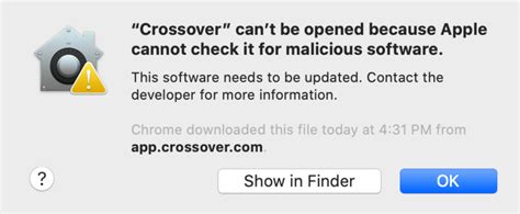 WorkSmart For MacOS Can T Be Opened Crossover Support