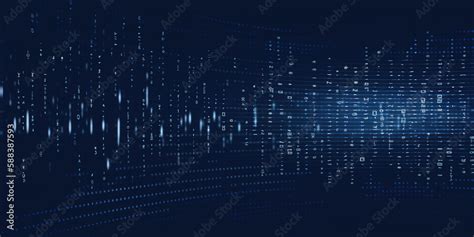ASCII Art Style Illustration Of Random Symbols Over Blue Background Generative AI Stock