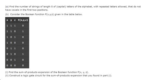 Solved A Find The Number Of Strings Of Length 5 Of