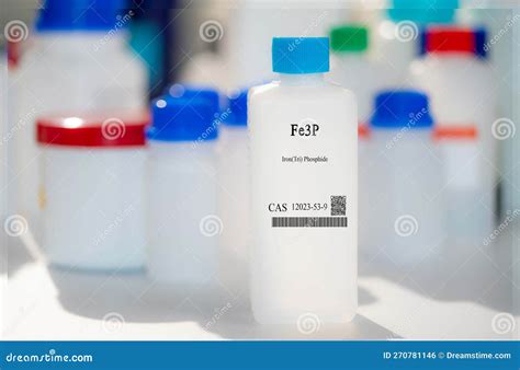 Fe3p Iron Tri Phosphide Cas 12023 53 9 Chemical Substance In White Plastic Laboratory Packaging