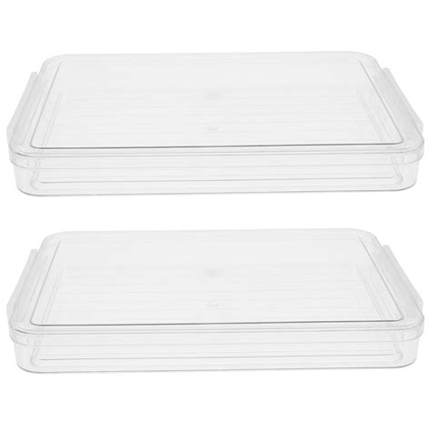 2 Pcs A4 Plastic Stackable File Box For Office School Document Storage