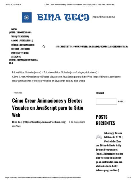 Cómo Crear Animaciones Y Efectos Visuales En Javascript Para Tu Sitio
