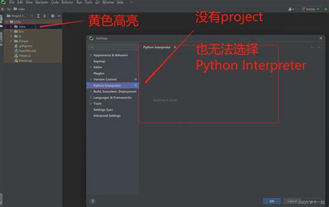 解决Pycharm的Settings中Project不见了也无法选择Python Interpreter的方法 pycharm project interpreter没有 CSDN博客