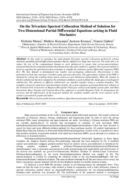 Pdf On The Trivariate Spectral Collocation Method Of Solution For Two Dimensional Partial Diff