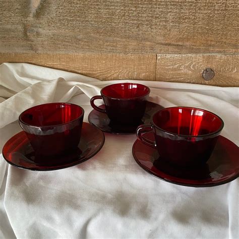Red Tea Cups Etsy