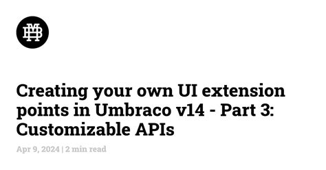 Creating Your Own Ui Extension Points In Umbraco V14 Part 3