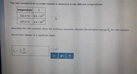 Solved The Rate Constant K For A Certain Reaction Is