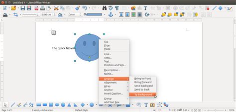 Placing An Image Behind The Text In Libreoffice Writer Ask Ubuntu