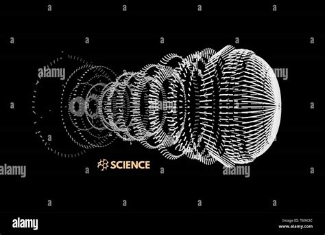Array With Dynamic Particles D Technology Style Abstract Background Vector Illustration