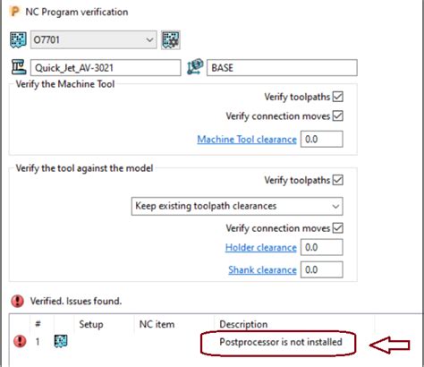 Postprocessor Is Not Installed When Verifying The Nc Program Using Mtd File In Powermill