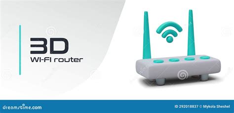 Realistic Router With Green Antennas And Wifi Signal Wireless Data Transfer Stock Vector