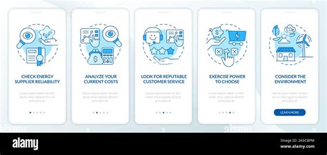 Choosing Energy Provider Factors Blue Onboarding Mobile App Screen