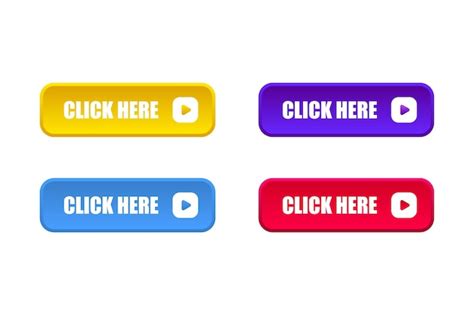Premium Vector Click Here Button With Arrow Pointer Clicking Icon Set Of Modern Buttons For