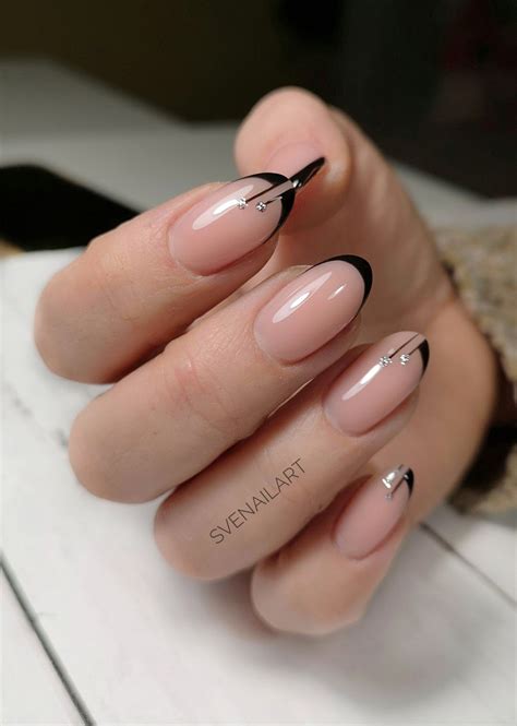 Чёрный френч Swag Nails Blush Nails Nail Art Designs Videos