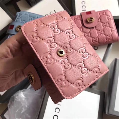 Gucci 853a Gucci Signature Women Wallet Pink Nicemary