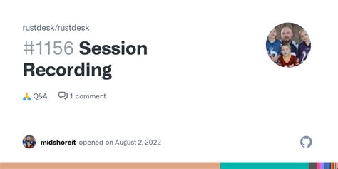 Session Recording · Rustdesk Rustdesk · Discussion 1156 · Github