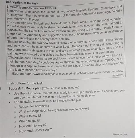 Instructions For The Task Subtask 1 Media Studyx