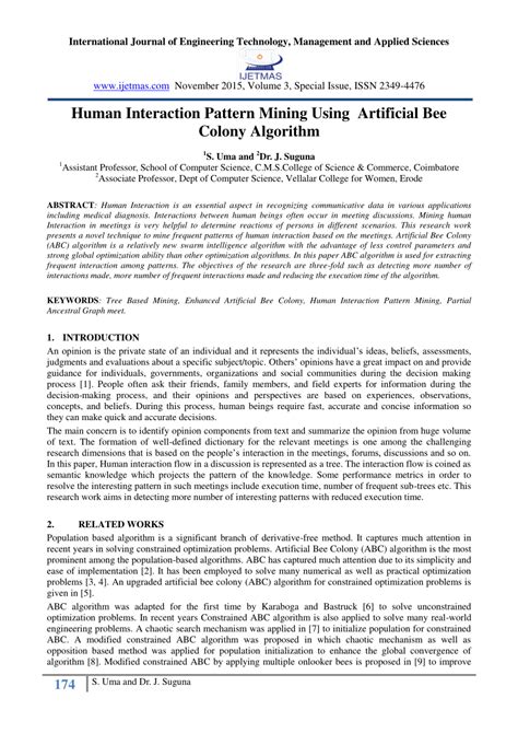 Pdf Human Interaction Pattern Mining Using Artificial Bee Colony Algorithm
