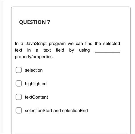 Solved Question In A Javascript Program We Can Find The Chegg