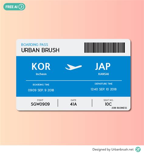 항공권 일러스트 Ai 무료다운로드 Free Air Ticket Vector Urbanbrush 여행 템플릿 웹디자인
