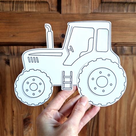 Tractor Cut And Paste Craft Printable Spring Farmyard Vehicle Color And