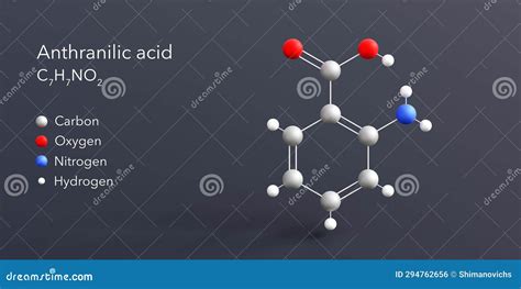 Anthranilic Acid Molecular Structure Isolated On White Royalty Free Illustration Cartoondealer