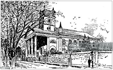 미국 사우스 캐롤라이나 랜드 마크 및 회사의 골동품 삽화 찰스턴 세인트 폴 교회 사우스 캐롤라이나에 대한 스톡 벡터 아트 및 기타 이미지 사우스 캐롤라이나 찰스턴