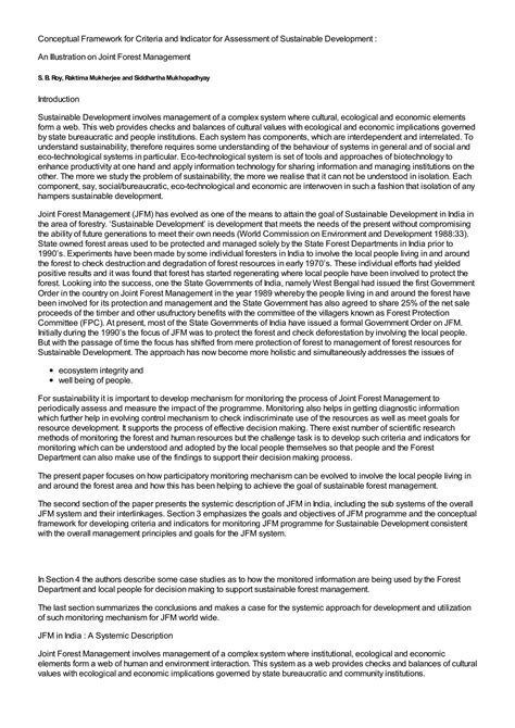 Solution Conceptual Framework For Criteria And Indicator For