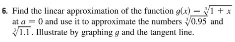 Solved Find The Linear Approximation Of The Function Gx