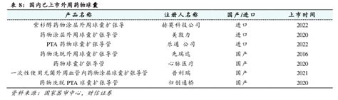 国内已上市外周药物球囊 2023年12月 行业研究数据 小牛行研