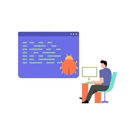 Premium Vector The Boy Is Working On Computer Hacking