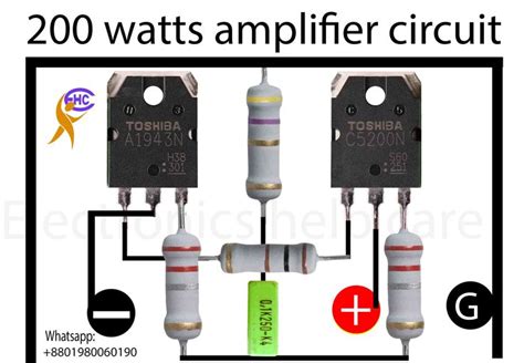200 Watts Amplifier Circuit Diagram With Transistors 2sc5200 And 2sa1943