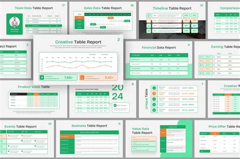Data Table Report Incl Data And Information Envato