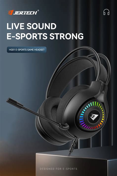 Jertech Hg01 Rgb Gaming Headset Wired Pc Headphones With Anc