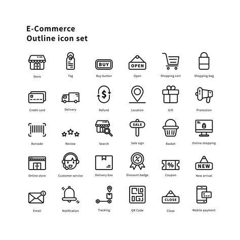E Commerce Icons E Commerce Outline Icon Set Icon For Website