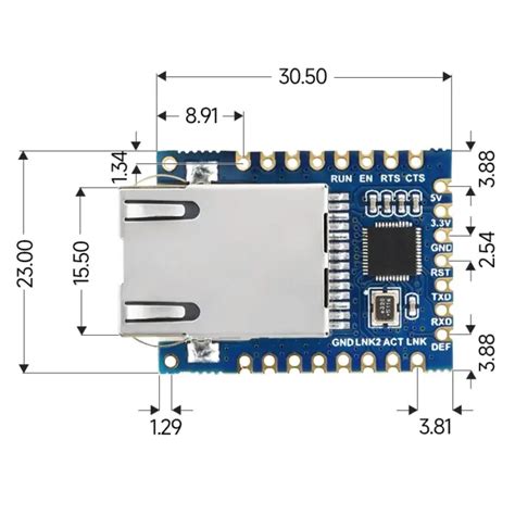 Ttl Uart към Ethernet конвертор Waveshare Ttl Uart To Ethernet Mini