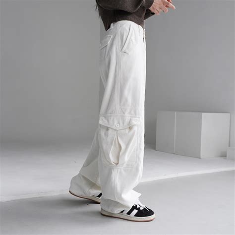 바이너리원 헤일론 코듀로이 카고 와이드팬츠 위시버킷