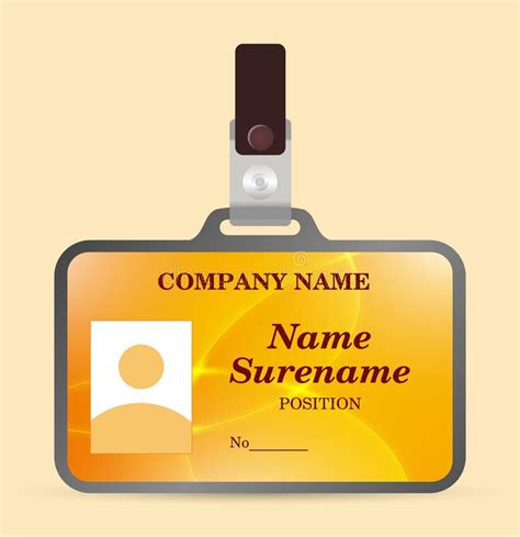 Yellow Mockup Of Badge Pass Stock Vector Illustration Of Text Plastic 305031650