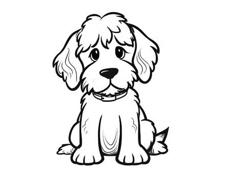 Easy Cockapoo Coloring Sheet Coloring Page
