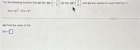 solved for the following function find