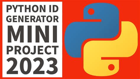 Python Mini Project Random Id Generator 2023 Youtube