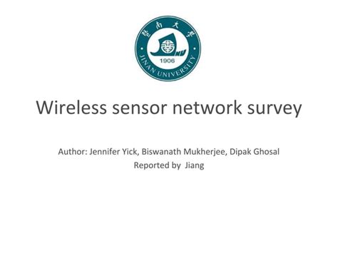 Wireless Sensor Network Survey Ppt Internet Of Things Internet