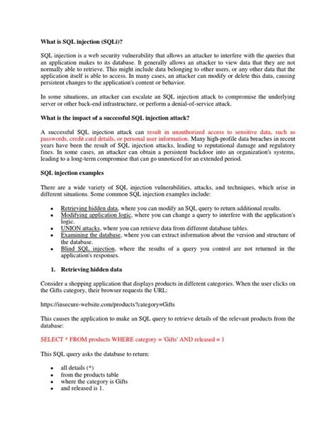 Unit 5 Sql Injection Pdf Databases Information Retrieval