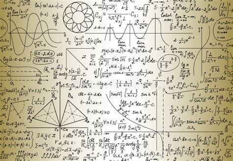 scientific vector seamless pattern with physical and math formulas